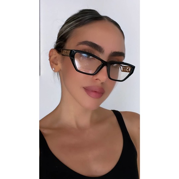 Versace | Accessories | New Versace Ve3327u Black Logo Gold Eyeglasses ...